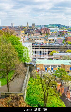 Aerial view of nottingham dominated by cathedral, England Stock Photo ...