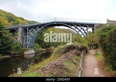 The world's first cast iron bridge, cast in Coalbrookdale in 1779 ...
