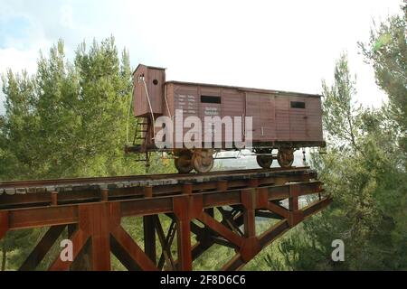 Cattle rail car at Yad Vashem that was used to transport Jews to ...