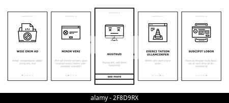 Not Found Web Page Onboarding Icons Set Vector Stock Vector Image & Art ...