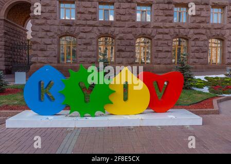 Kyiv tourist sign on a street in the capital of the ukraine Stock Photo ...