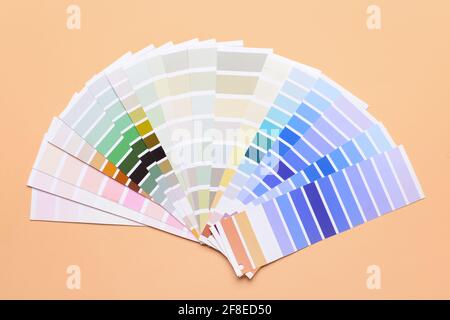 Beige tone color palette samples of fabric Stock Photo - Alamy