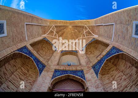 The minaret of the ancient Mosque of the Three Doors, or Mosque of ...