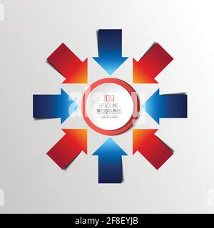 5 arrows merging into one point. Infographics chart, scheme Stock ...