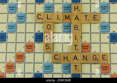 Habitat loss symbol. Concept words Habitat loss on white paper puzzles ...