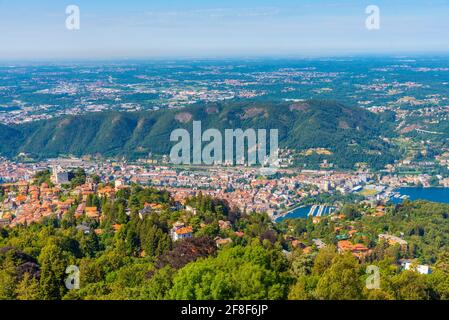 Aerial view of Brunate village near lake Como in Italy Stock Photo - Alamy