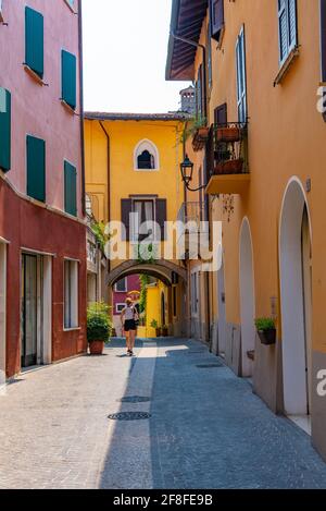 Narrow street in Gardone Riviera, Italy Stock Photo - Alamy