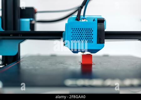 Stock photo of modern 3d printer printing cool red design Stock Photo ...