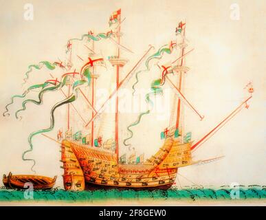 The Henry Grace à Dieu, aka Great Harry, an English carrack of the King ...