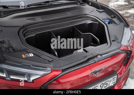 Ford Mustang Mach-E, a frunk (storage compartment in the front of the ...