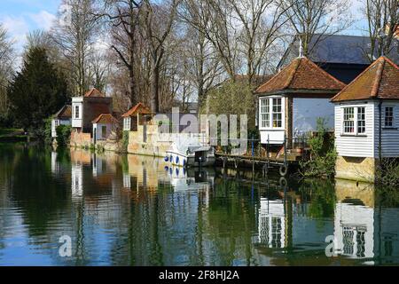 18th century gazebos on the River Lea at Ware Stock Photo - Alamy