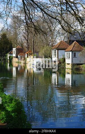 Ware Gazebos on the River Lee Stock Photo - Alamy