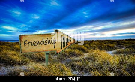 Street Sign the Direction Way to Friendship Stock Photo - Alamy