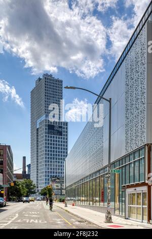 One South First Street, an apartment tower, leans on Ten Grand Street ...
