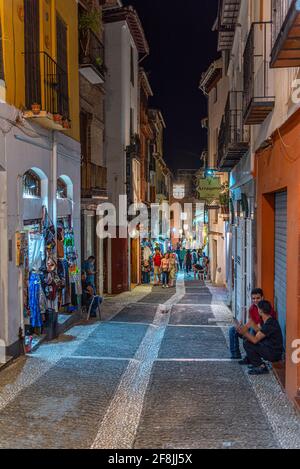 GRANADA, SPAIN, JUNE 21, 2019: People are enjoying sunset over Granada ...