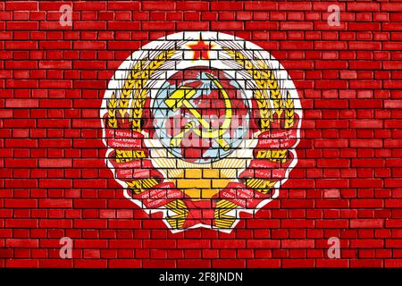 Flag of Soviet Union 1922-1923 painted on brick wall Stock Photo - Alamy