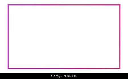 Thin color empty vector frame isolated on white background. Modern ...