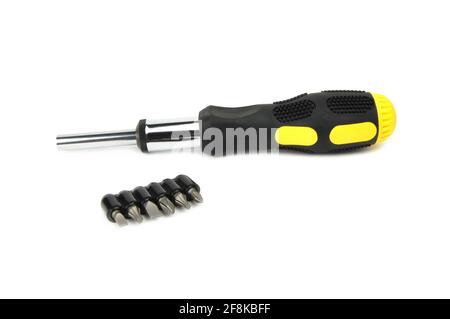 screwdriver bits isolated on a white background Stock Photo - Alamy