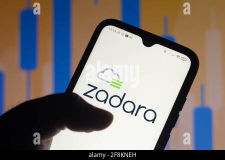 In this photo illustration, the Zadara logo seen displayed on a ...