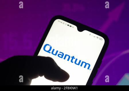 In this photo illustration, the Quantum Corporation logo seen displayed ...