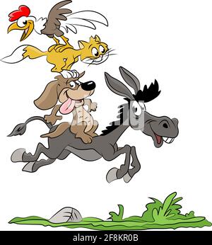 Farm animals standing on top of each other illustration Stock Vector ...