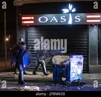 The Scene in the Sandy Row area late last night after riots erupted ...