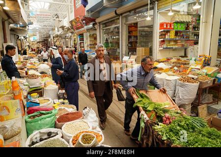 Mosul, Iraq. 14th Apr, 2021. A spices seller seen in his shop in Bab Al ...