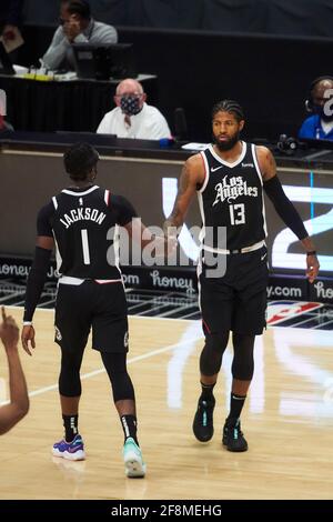 Los Angeles Clippers guard Reggie Jackson (1) dribbles against the Utah ...