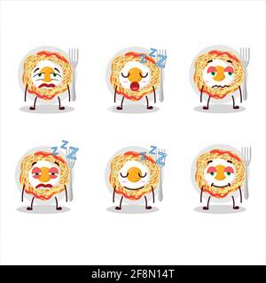 Cartoon character of bowl of chili with sleepy expression. Vector ...