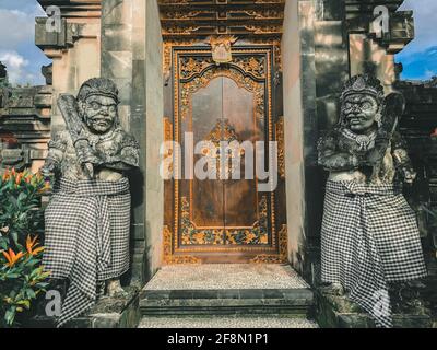 Entrance gate of a traditional Balinese house in Desa Katung in ...
