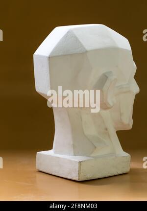 Tutorial primitive plaster head model with selective light. Front view ...