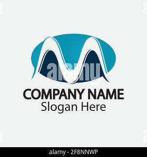 letter M and wave logo vector illustration template design Stock Vector ...