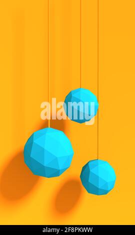 Platonic solid design. Hanging low poly shapes. 3D rendering Stock ...