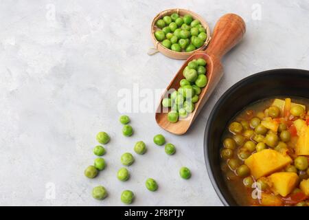 Indian popular homemade Aloo Matar. Potatoes and peas curry. Vatana ...