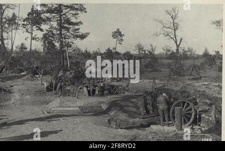 Well-developed artillery scaffolding, equipped with skoned faces Stock ...