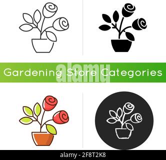 Rose bushes linear icon Stock Vector Image & Art - Alamy
