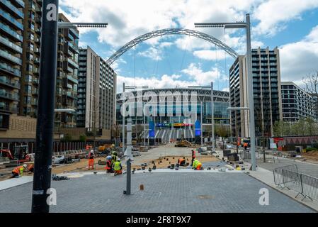 Wembley Way leading to Wembley Stadium Wembley London UK Stock Photo ...