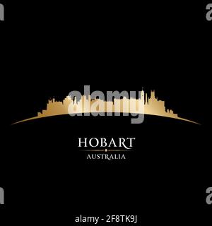 Hobart Australia city skyline vector silhouette illustration Stock ...