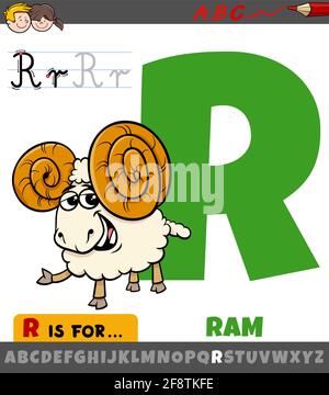 cartoon illustration of R letter for ram Stock Vector Image & Art - Alamy