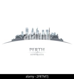 Perth Australia city skyline silhouette. Vector illustration Stock ...