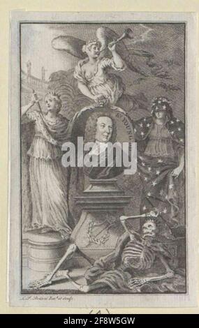 EDWARD YOUNG the author of 'Night Thoughts', his portrait surrounded by ...