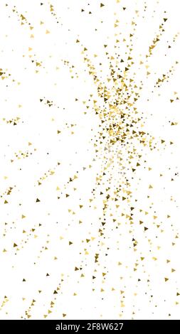 Gold triangles luxury sparkling confetti. Scattered small gold ...