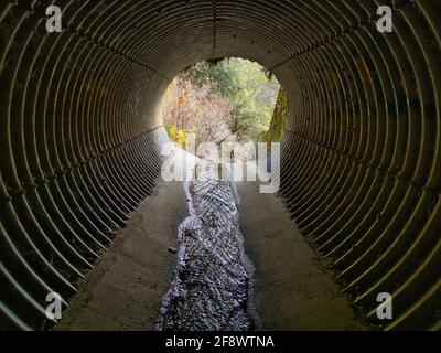 Through the Looking Drainage Pipe Stock Photo - Alamy