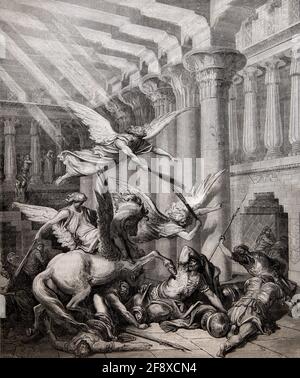 Heliodorus Is Cast Down, Expulsion of Heliodorus, Illustration from the ...