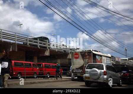 St George's Grenada Bus Terminus Traffic and Pedestrians Stock Photo ...