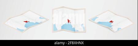 Bangladesh map, folded paper with Bangladesh map. Vector illustration ...
