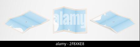 Fiji map, folded paper with Fiji map. Vector illustration Stock Vector ...