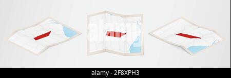Tennessee map, folded paper with Tennessee map. Vector illustration ...