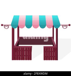 Street market stand, empty trade stall for sweet food or bakery, kids ...