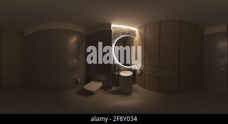 interior visualization, spherical panorama, 3D illustration Stock Photo ...